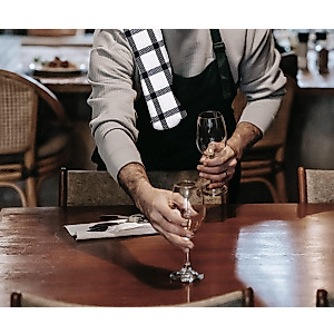 Black Kitchen Towels - Linen Dish Towels - Black and White Striped Kitchen Towels - Farmhouse Dish Towels - Black Cotton Dish Towels Machine Washable, Linen Collection Bar Dish Towels 6 Pack, 16X27