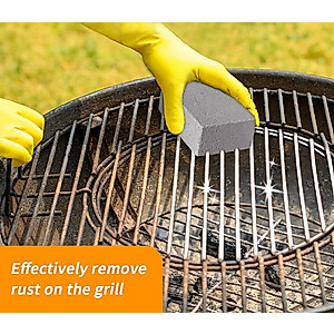 4TH Pumice Stone for Grill Cleaning,Heavy Duty Cleaning Brick,Easy to Remove Stubborn Stain for Griddle/Swimming Pool/BBQ Outdoor/Toilet Bowl/Stove - Grey,4 Packs