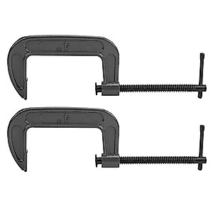 2Pcs Malleable Steel C Clamp, 4 Inch G Clamp with Wide Jaw Openings and T Bar Handle, Wood Working Tool, Welding Clamp, for Woodworking, Welding, Home Improvement and Building