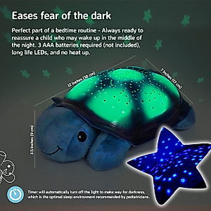 Cloud b Calming Nightlight Star Projector | Gentle Brightness | 3 Colors | 8 Constellations | Auto-Shutoff | Twilight Turtle Blue