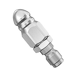 Alpha Rider Sewer Jet Nozzle, Stainless Steel Pressure Washer Sewer Jetter Nozzle Head, 1/4" Quick Connector, 5000 PSI Drain Jet Hose Nozzle