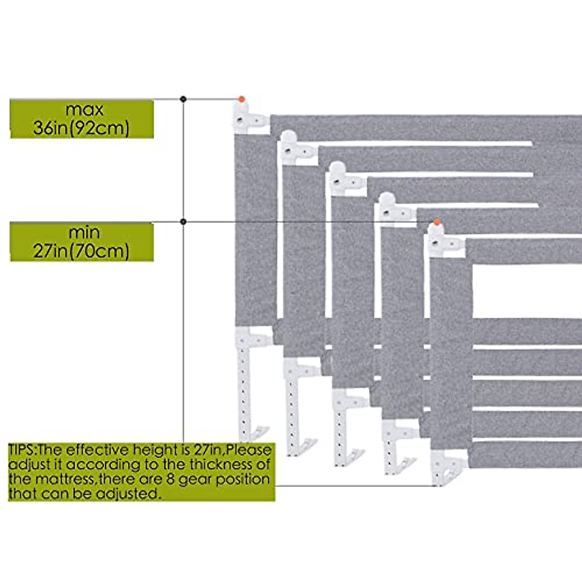 U/D Bed Rails for Toddlers - Extra Long and Tall Specially Designed for Twin, Full, Queen, King (59in(150cm))-1side…