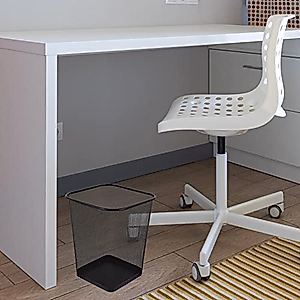 GANAZONO Small Plastic Wastebasket Square Waste Paper Basket Mesh Paper Trash Bin Metal Garbage Can Iron Trash Bin Garbage Container for Kitchen Home Office (Black S) Waste Paper Basket