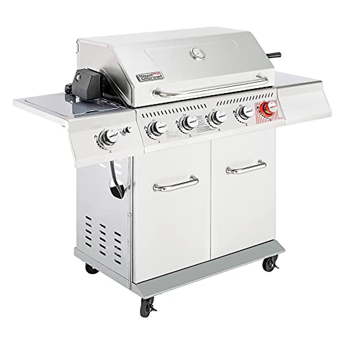 Royal Gourmet 5-Burner Propane Gas Grill with Side Burner, Stainless Steel Barbeque Grills, Silver, GA5404S