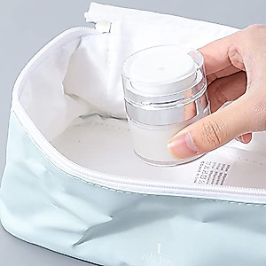 Roiper Cream Jar Vacuum Bottle, Makeup Lotion Travel Container Push Down Pump Dispenser, 15/30/50 ML Refillable Portable Airless Pump Bottles