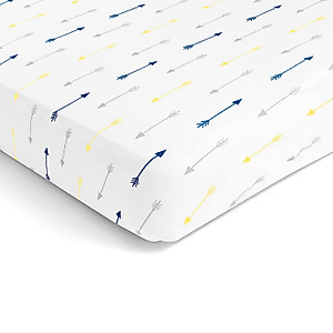 Navy/Grey Triangles Crib Sheets Set