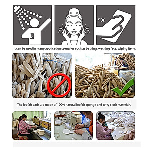 Natural Loofah Pads, Face Exfoliator Pad Scrubber Handheld Luffa Pad Sponges Suitable for Bathing, Showering, spa Facial Cleansing Available for Men and Women (2pcs)