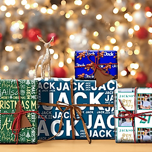 Awsundiy Personalized Gift Wrapping Paper for Kids Women Men Boys Girls, Custom Name Wrapping Paper for Birthday Party Christmas Xmas, Gift Wrap Roll 29"x 20"