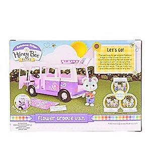Sunny Days Entertainment Honey Bee Acres Rainbow Ridge Flower Groove Van – Purple Vehicle with Exclusive Unicorn Figure | Tie Dye Stickers to Customize Toy