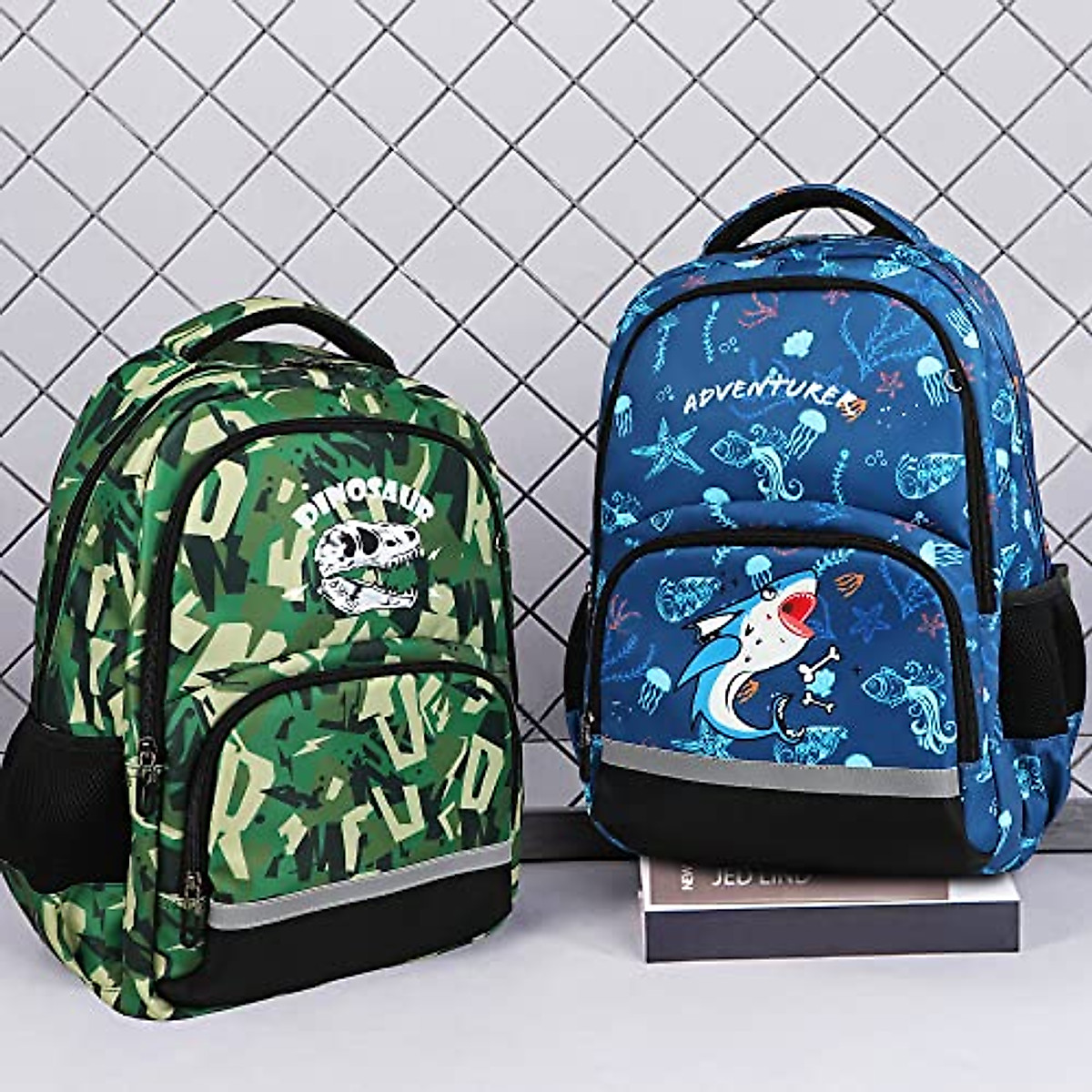 Robhomily Boys Backpacks for Elementary Kindergarten Backpack for Boy Kids School Backpack for Boys Lightweight Shark