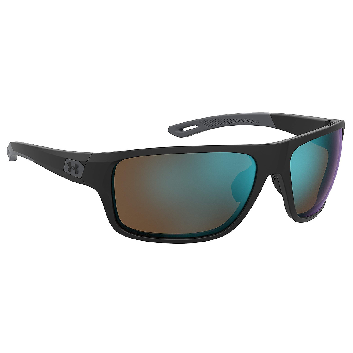 Under Armour Men's UA 0004/S Rectangular Sunglasses, Matte Black Blue/Blue Multi, 65mm, 16mm