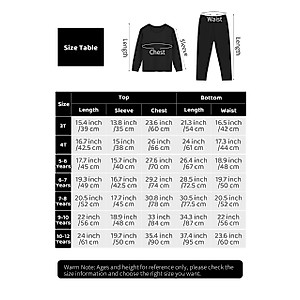 Resinta Cotton Girls' Thermal Underwear Set Girls’ Top and Long Johns Winter Base Layer Top & Bottom (1, Black, 5-6 Years)