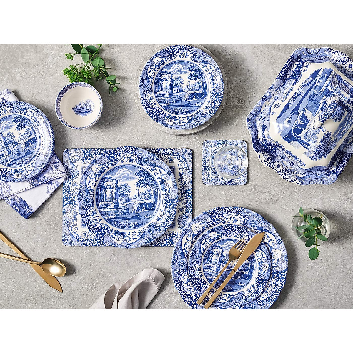 Spode Blue Italian Dinner Plates - Set of 4 (10.5 inch Dinner Plate)