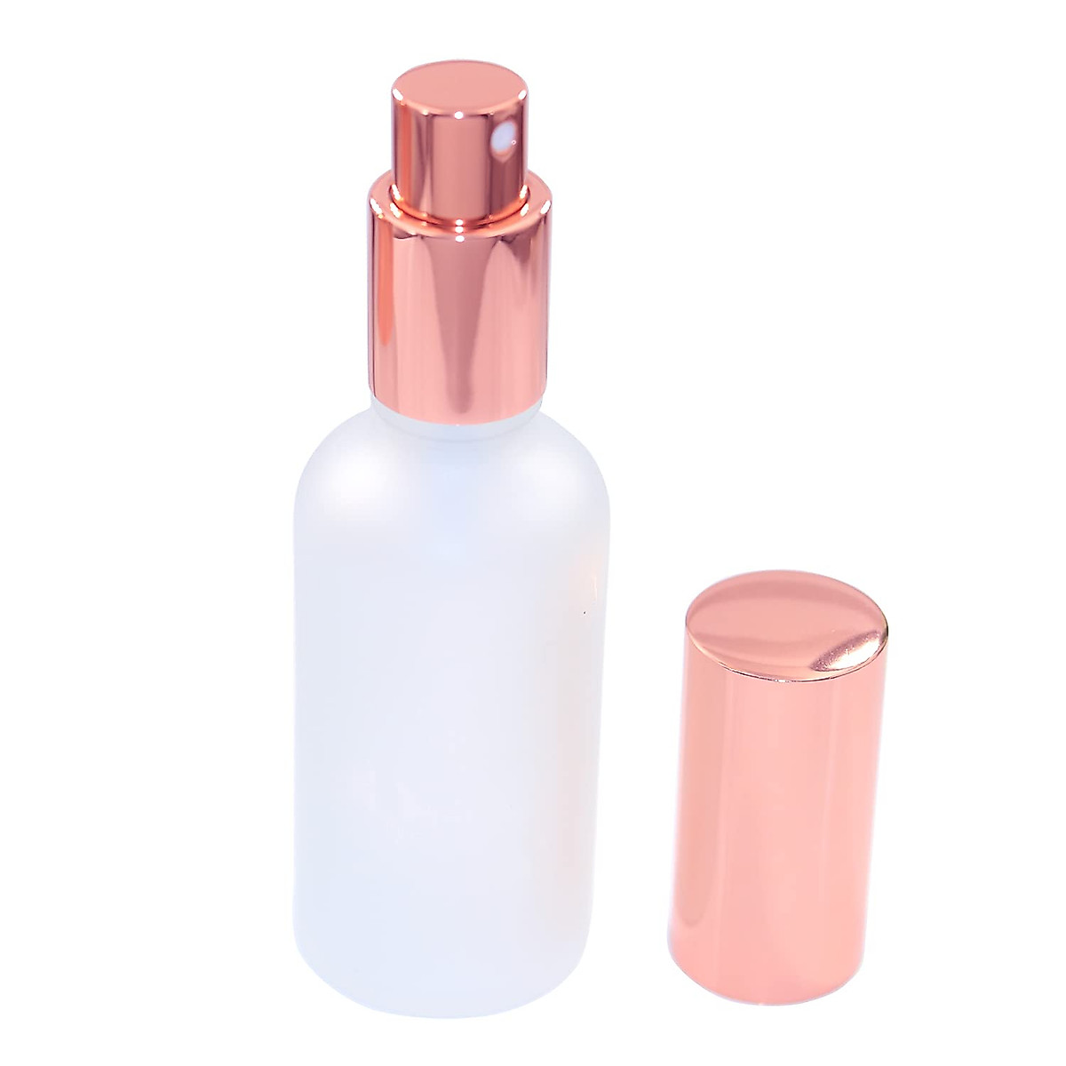 6 Pack 2 Oz Frosted Glass Spray Bottles with Fine Mist Atomizer,Rose-Golden Pump Cap,Empty Protable Travel Liquid Holder Containers for Perfume,Essential Oils-Stickers,Pipette&Funnel Included