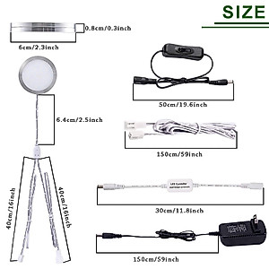 AIBOO Linkable Under Cabinet LED Lighting 12V Slim Aluminum Dimmable Puck Lights with RF Remote Control & UL Listed Plug for Display Bookshelf Lighting(8 Lights, Daylight White)