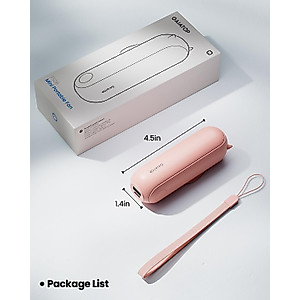 Gaiatop Portable Handheld Fan, Foldable Small Fan, Mini Hand Held Fan with USB Rechargeable 2000mAh Battery, Eyelash Fan for Girls, Travel For Women, Outdoor, Pink