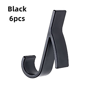 2/6pcs White Hanger for Heated Towel Radiator Rail Bath Hook Holder Clothes Hanger Plegable Scarf Hanger Drying Space Towel Rack (Color : 6 pcs Black, Size : 10X2.5X7cm)