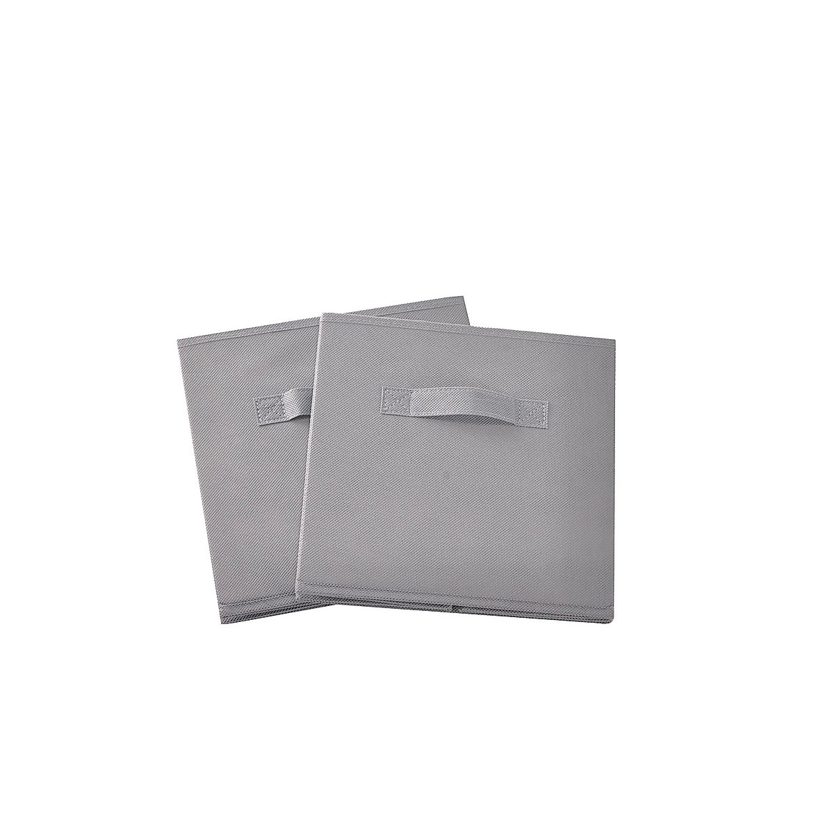 Mrooda Fabric Storage Bins 2 Pack Storage Cubes For Shelves、Storage Bins with 2 Handles 、Rectangle Storage Box Organizer Shelf Baskets 、for clothes toys books and more、color grey 2 pack