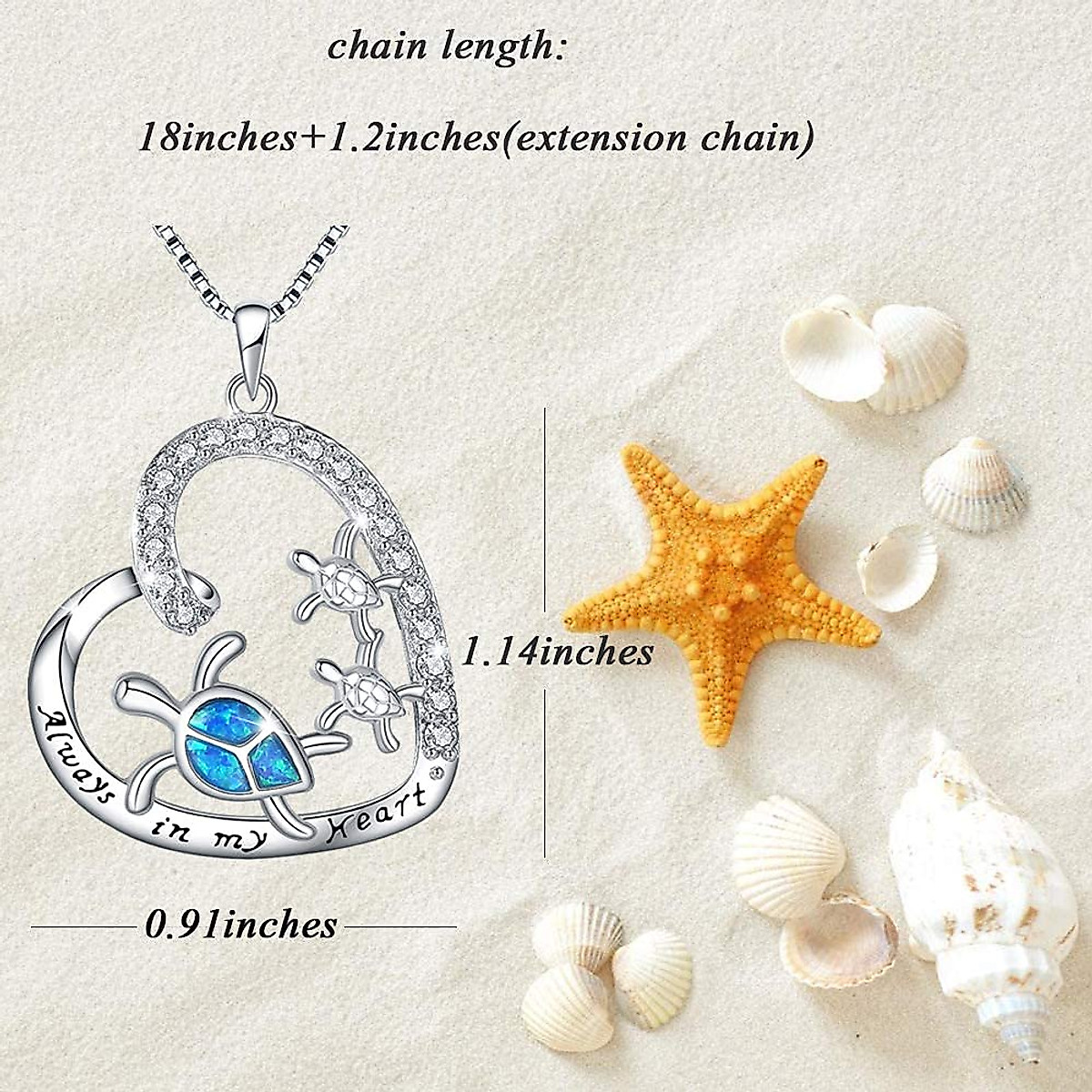 URMWMOO Turtle Necklace S925 Sterling Silver Mom Daughter Love Heart Pendant Necklaces Sea Turtle Jewelry Birthday Christmas Mothers Day Gifts for Women Mom Daughter