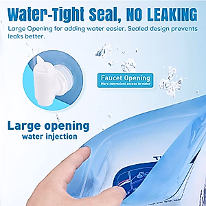 TOURIT Reusable Ice Bag 5lb Ice Pack for Cooler, Bag of Ice Collapsible Water Container with Spigot for Camping, Hiking, Drinking
