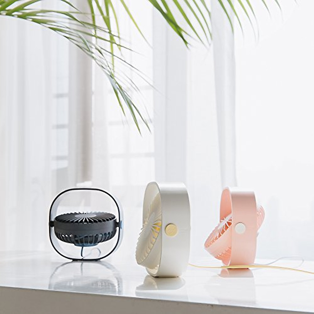 CALKED Birsppy AmuseNd USB Desk Fan Personal USB Power Desktop Fan Ultra-Quiet 3 Speeds 4inch Portable Mini Desk Fan for Bedroom Office Desktop (Blue)