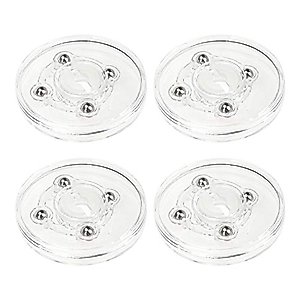 Geesatis 4 Pcs Acrylic Tiny Lazy Susan 2.5 inch Rotating Turntable Organizer Bearings Round Swivel Plate, Smooth Swivel Plate for Kitchen Base Turn Dining Table, Clear