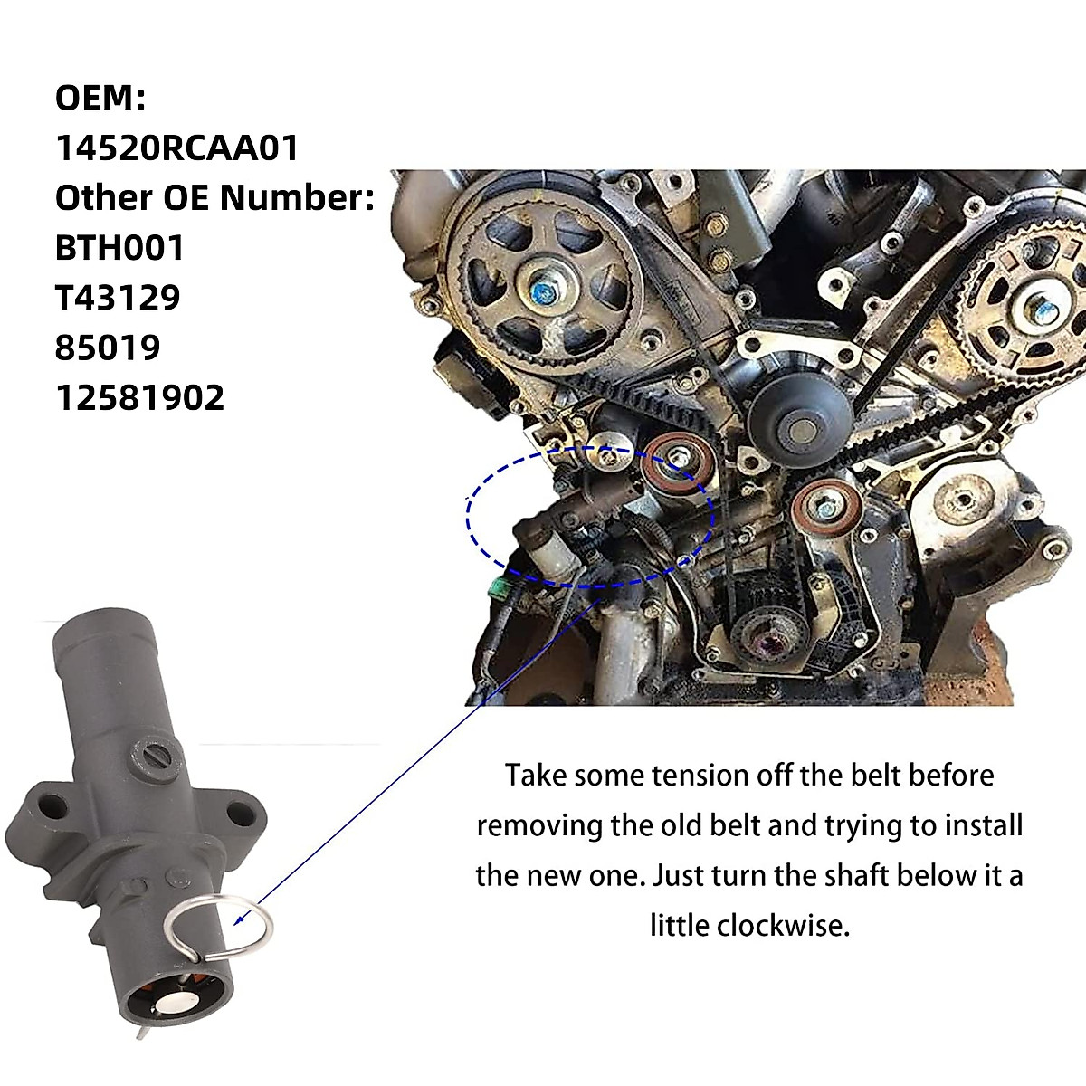 TKH-002 Engine Timing Belt Kit with Water Pump Compatible with 2003-2018 Accord Crosstour Odyssey Pilot Ridgeline MDX RDX RL TL TSX ZDX Saturn Vue 3.0L 3.5L 3.7L Replaces# TCKWP329 19200-RDV-J01