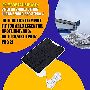 Wztepeng 4W Solar Panel, Adjust in 360 Degree, Compatible with Arlo Go 2 Arlo Ultra/Ultra 2/Arlo Pro 3/Pro 4 only, IP65 Water & Dustproof Design with 13.1 Outdoor Power Charging Cable (2 Pack)