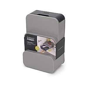 Joseph Joseph CupboardStore Compact 3 Tier Shelf Organizer with Drawer for Cabinet, Gray (Pack of 2)