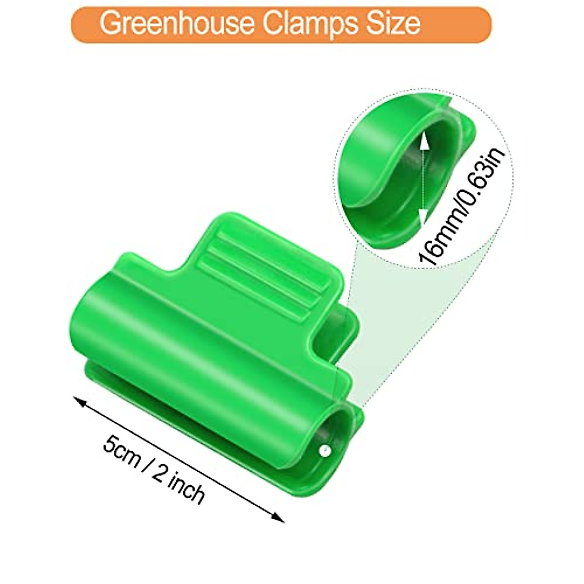 40 Pieces Greenhouse Clamps, Film Row Cover Netting Tunnel Hoop Clip, 0.63 inch Greenhouse Clips for Raised Bed Cover, Frame Shading Netting Greenhouse Accessories (40 Pieces 16mm) - by Giftape