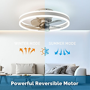 Orison Smart Ceiling Fans with Lights Compatible with Alexa and Google Assistant 20", Low Profile Ceiling Fan with Lights Remote,APP Control,6 Speed Reversible Blades for Bedroom/Living Room