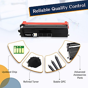 Colorking Compatible Toner Cartridge Replacement for Brother TN433 TN433BK TN-433 TN431 TN436 Black Toner for Brother HL-L8360CDW HL-L8360 MFC-L8900CDW HL-L8260CDW MFC-L8610CDW Printer(2 Pack)