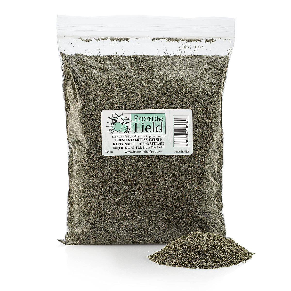 From the Field Catnip for Cats – All Natural Cat Nip, Finely Ground without Stalks or Stems, Resealable – Fresh, Potent and Grown in the USA Promotes Cat Exercise, Play and Engagement [Size Variation]