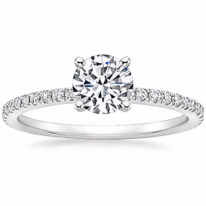 LEMON GRASS 1 Ct Halo Solitaire Cubic Zirconia Promise Engagement Ring 925 Sterling Silver Ring Size 7