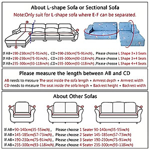 TVPFM Velvet Plush L Shape Sofa Cover L Shape Sectional Couch Cover,1 2 3 4 5 Seater Stretch Sofa Slipcover for Pets Dogs Furniture Protector with Elastic Bottom-Lake Blue 4 Seater 235-30