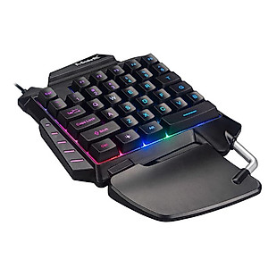 TXYAON One-Handed Mechanical Keyboard Gaming Keyboard Left-Handed Keyboard Cool Backlit Keyboard