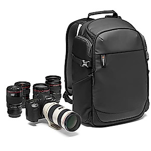 Manfrotto MB MA2-BP-BFR Advanced Befree Camera Backpack, Fits 15 Inch Laptop, Rear Access, Expandable Side Pocket for Travel Tripod, for DSLR/Mirrorrless/CSC/Drone and Standard Lenses - Black