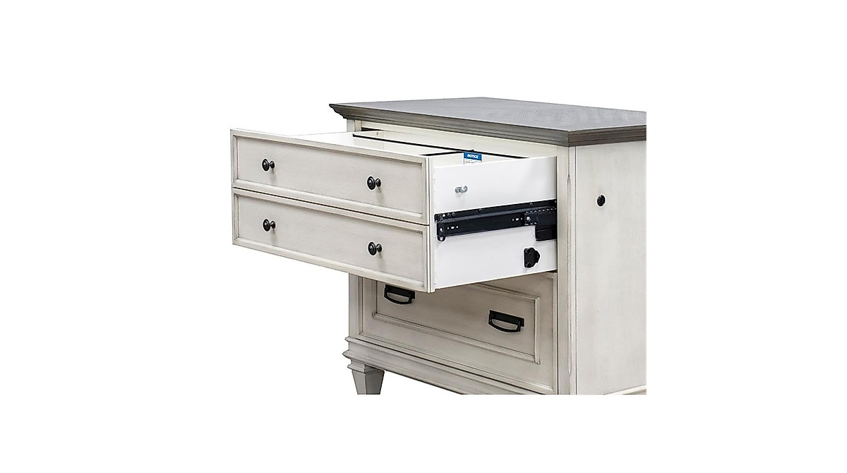 Martin Furniture White Lateral File Cabinet - Stylish & Secure Storage