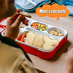 Sandwich Cutter and Sealer 12 Pcs - Fruit Vegetable Cutter Shapes - Bread Decruster Sandwich Pancake Uncrustables Maker DIY Cookie Cutters for Kids Lunch Bento Box - Heart Square Circle Mickey Mold