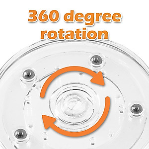 Piutouyar 4 Pcs Plastic Turntable Bearings Hardware, 4 Inch / 100mm Plastic Acrylic Clear Turntable Organizer for Kitchen Spice Rack Table Cake