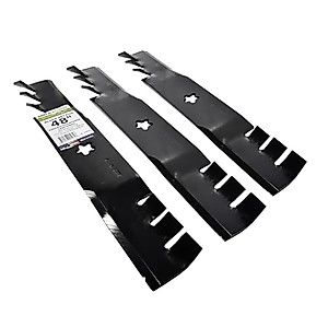 Maxpower 561735XB 3 Blade Commercial Mulching Set for 48" Cut Craftsman, Husqvarna, Poulan, Replaces OEM no. 173921, 532173921, Black