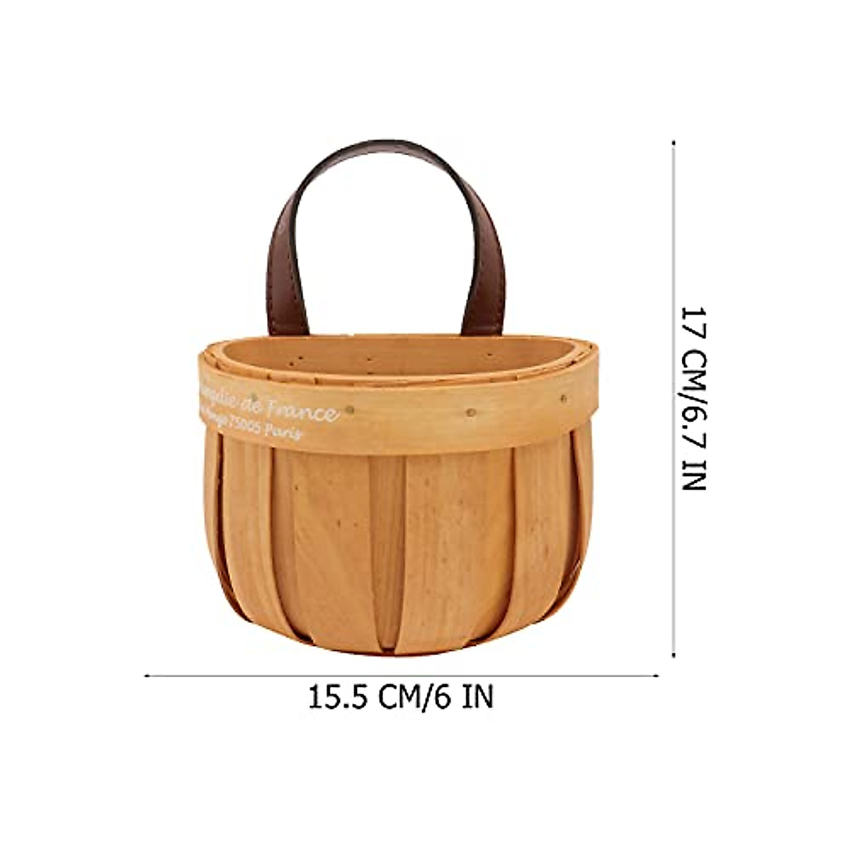 Amosfun Flower Girl Baskets 2pcs Wall Hanging Storage Baskets Japanese- Style Woodchip Flower Basket Planter Pot Sundries Organizer Container for Home Living Room Outdoor Picnic Kids Storage Basket