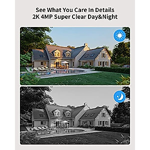 P Panoraxy 2.5K 4MP Solar Security Camera Wireless Outdoor 360°View 2.4G WiFi Home PTZ Camera, Color Night Vision Battery Powered, Motion＆Human Detect, Pan Tile, Works with Alexa & Google Assistant