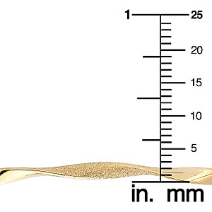 Kooljewelry 10k White Yellow Gold Satin and Polish Finish Twisted Bangle Bracelet