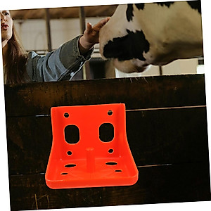 POPETPOP 2pcs Tray Fodder Trays Pig Feeding Bowl Feeding Bucket for Horses Mineral Block Holder Cattle Block Holder Sheep Salt Lick Box Thickened Livestock Feeder Appendix Orange Animal