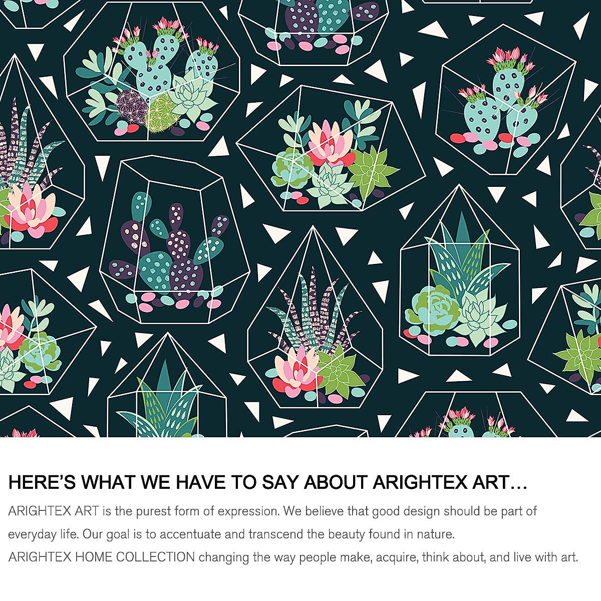 ARIGHTEX Cactus Duvet Cover Set Full Size Geometric Succulents Pattern Pattern Luxury Bedding Set Comforter Cover 1 Duvet Cover and 2 Pillowcases