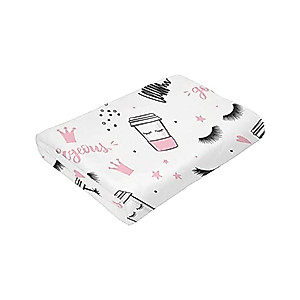 Lashes Mascara Coffee Cup Blanket Throw Blanket Lightweight Microfiber Blankets for Bed Couch Sofa Blanket Quilt 50"X40"