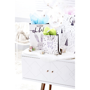 Papyrus 13" Large Gift Bag (Rabbit) for Baby Showers, New Baby, Baptisms, Christenings and All Baby Occasions (1 Bag)