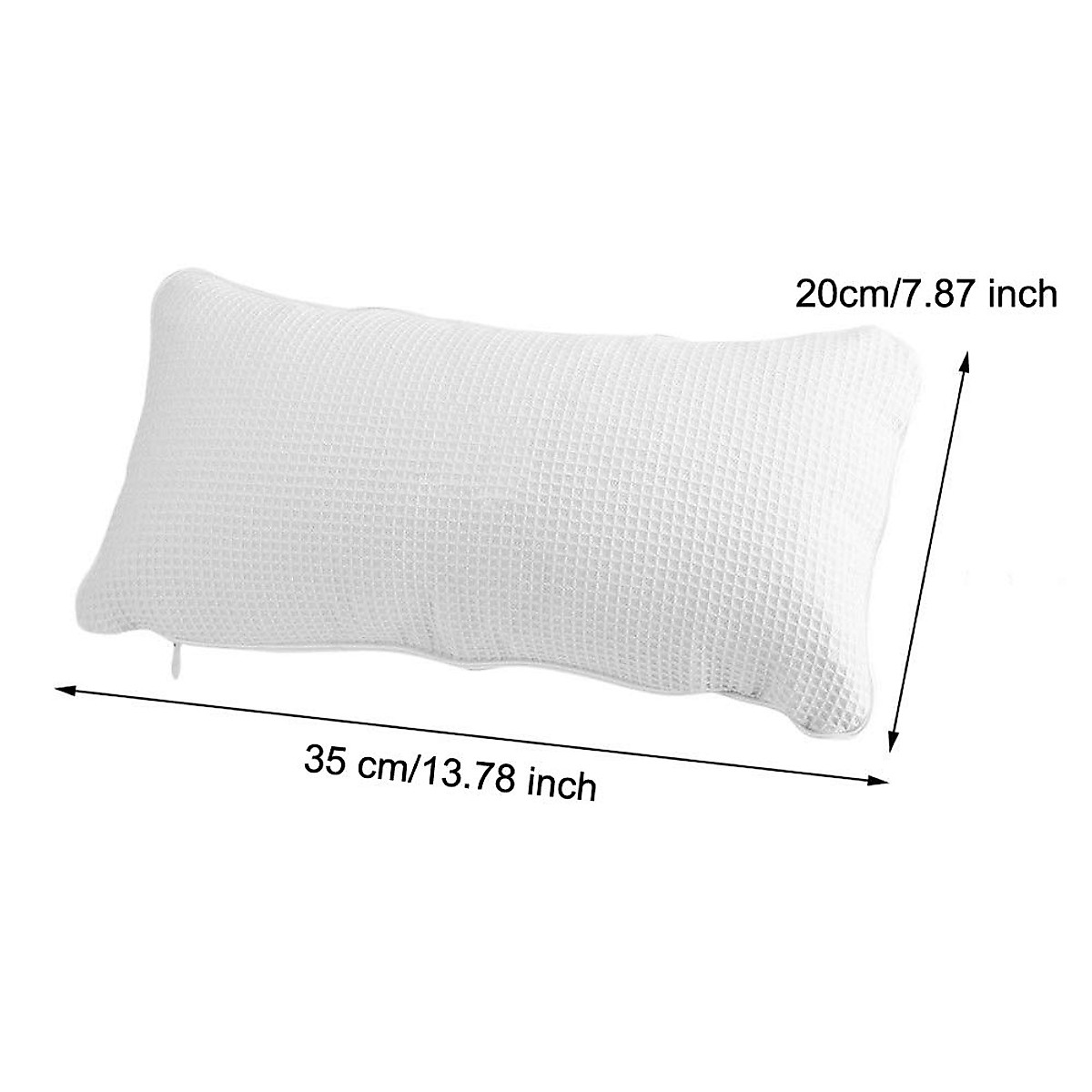 EORTA Inflatable Bathtub Pillow Anti-Slip Aerated Bath Pillow with Suction Cup Spa Bath Cushion for Head Neck Rest Relax, Home, Bathroom, White, 13.8"X7.8"