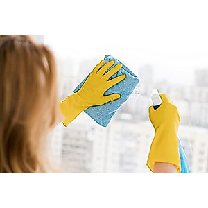 SteadMax 3 Pack Yellow Cleaning Dish Gloves, Professional Natural Rubber Latex Dishwashing Gloves, Reusable Kitchen Dishwasher Gloves Medium Size (3 Pairs) (Pack of 1)